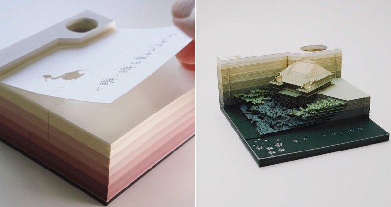 Japanese Stationery Pad Reveals a Beautiful Temple the More You Use It ...