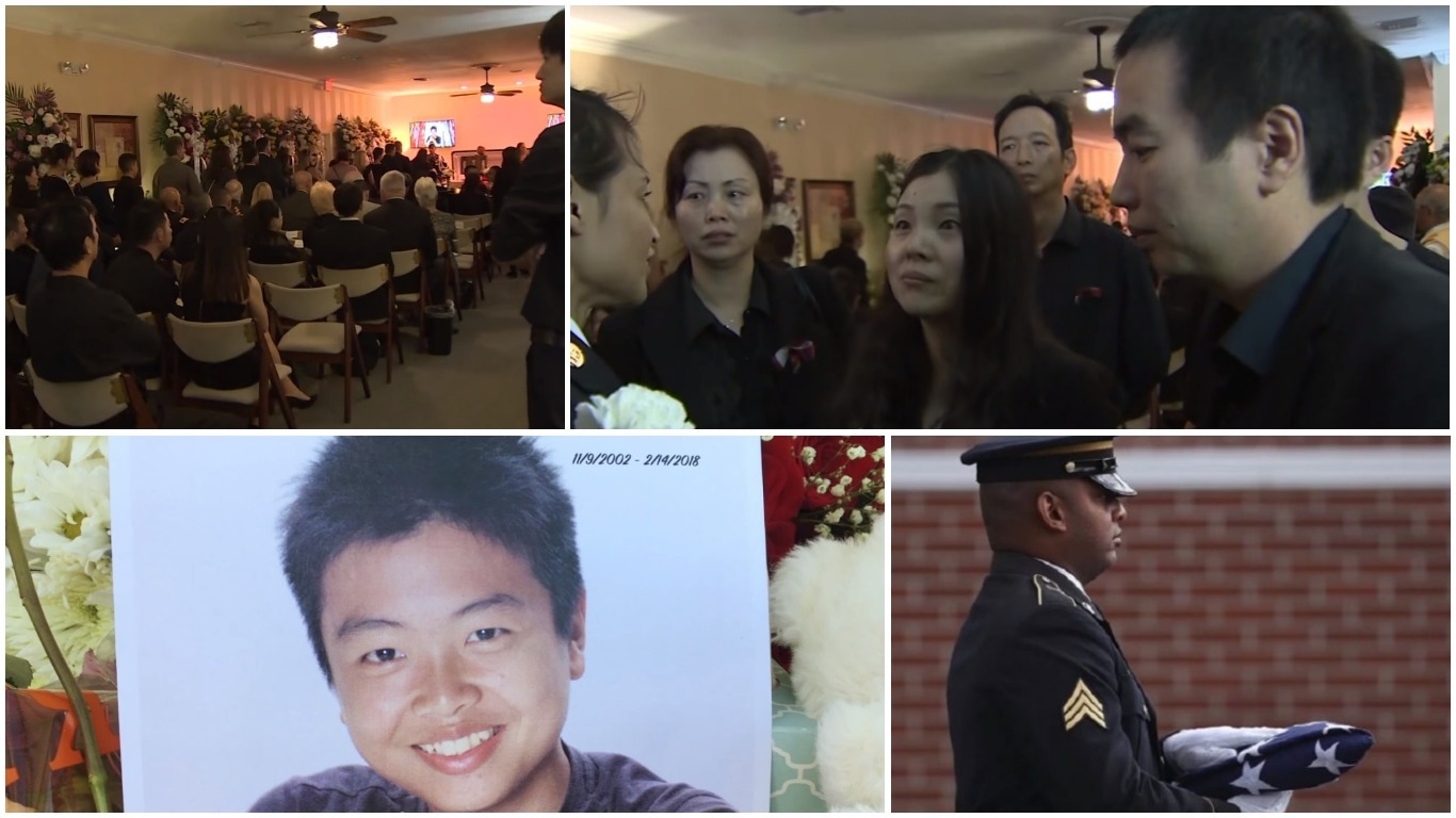 Heartbroken Mother Watches as Her Hero Son Peter Wang is Laid To Rest ...
