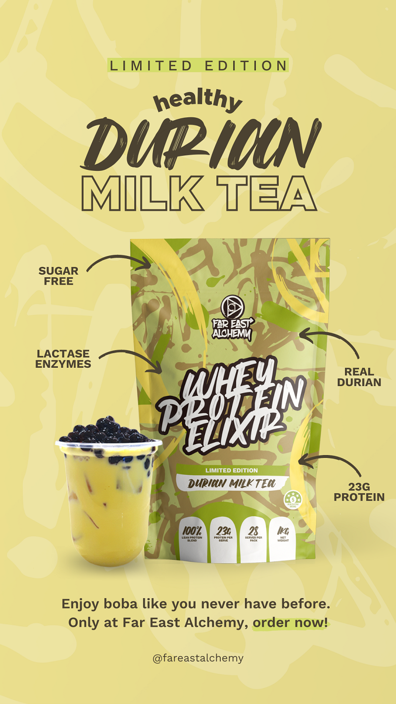 Durian Milk Tea protein powder turns the fruit's pungent power into gains